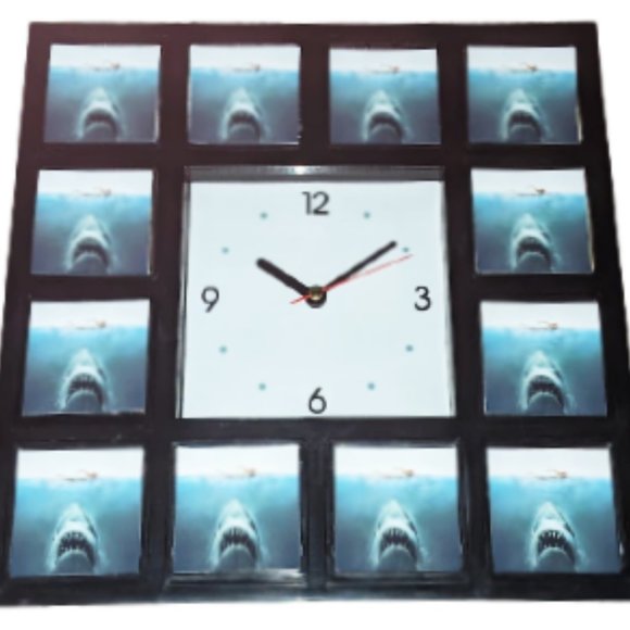 Wall Decor | Jaws Shark Movie Promo Around The Clock With 12 ...